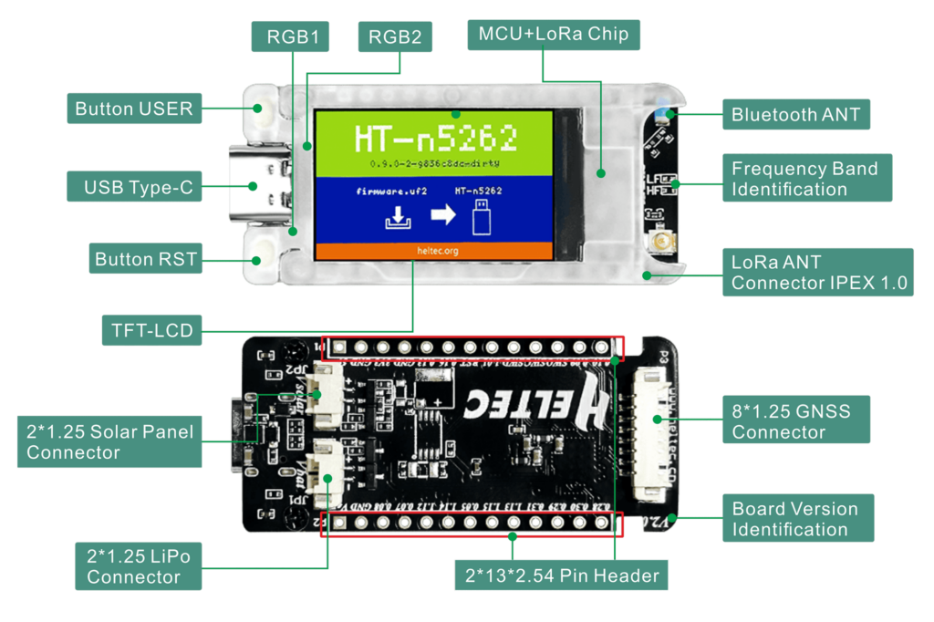 Mesh Node T114 (Rev. 2.0), nRF52840 + SX1262 LoRa Node +GPS, Meshtastic ...